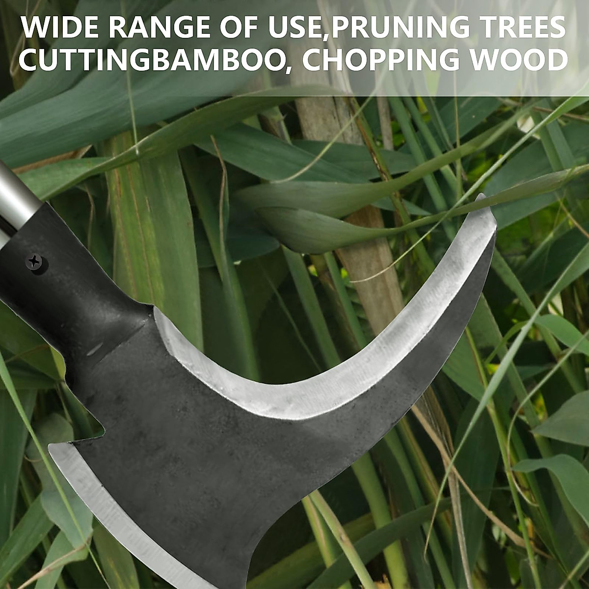 Elegital 1 Pcs High Manganese Steel Double Scythe,Steel Grass Sickle,Agricultural Hand-Motor Weeding,Blade Thickness 2.8mm,Weeding Scythe Sickle for Outdoor Mowing Grass,Chopping Wood