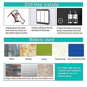 FANYX Shampoo and Conditioner Dispenser Wall Mount Set, Shower Dispenser 3 Chamber No Drill,17 Oz Refillable Shower Soap Dispenser Wall Mounted for Bathroom (Amber)