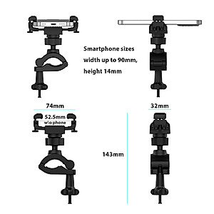 UPPEL Bike Phone Mount 360° Rotatable Bike Phone Holder Universal Cell Phone Bicycle Stand for iPhone and More 3.5-7 inch Cellphone - 2.1-3.5 in Width-Black