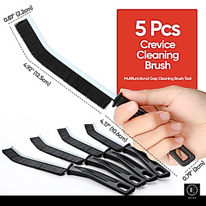 EZLAD 5 Pcs Hard Bristle Crevice Cleaning Brush for Household Use, Grout Gap Cleaning Brushes for Bathroom, Kitchen, Tiles, Window & Door, New 2023 Design Long Skinny Multifunctional Cleaner Tool