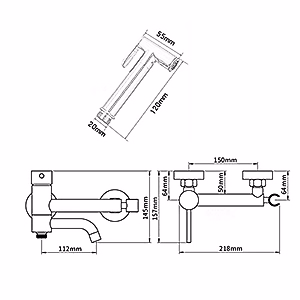 MINJING Handheld Toilet Bidet Sprayer, Brass Bidet Faucet with Cold and Hot Water, Bathroom Bidet Attachment for Personal Hygiene, Portable Cloth Diaper Sprayer, Brushed Gold
