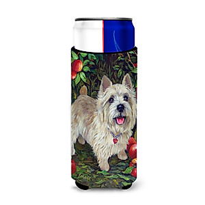 Caroline's Treasures PPP3042MUK Cairn Terrier Apples Ultra Hugger for slim cans Can Cooler Sleeve Hugger Machine Washable Drink Sleeve Hugger Collapsible Insulator Beverage Insulated Holder