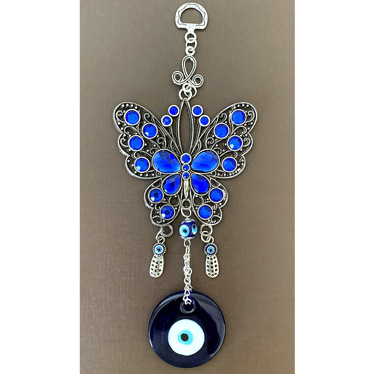 Turkish Blue Evil Eye Butterfly Design Amulet Home Office Hanging Decoration Ornament Blessing Gift -CL10