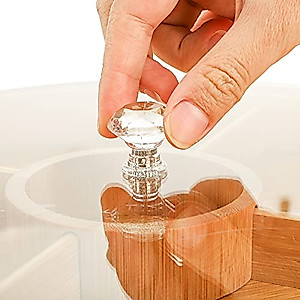 Hedume Bamboo Nuts Storage Platter Tray, Food Serving Tray with 5 Dining Grids, 12 Inches Dessert Fruit Veggie Food Serve Plate Tray for Party, Family Dinner, Holiday and Home Warming