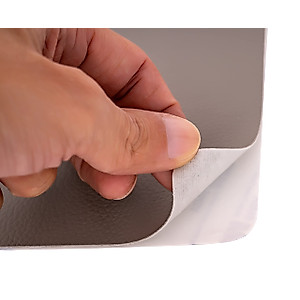 Johnson & Smith Leather Patch - Large 8"x11" Leather Repair Patch - Self Adhesive Leather Repair Patches for Furniture - Couch, Car Seats, Chair Repair with 3M Adhesive - Black Textured