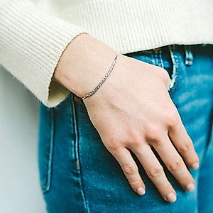 Tirafina Diamond Adjustable Bolo Bracelet for Women, Sterling Silver, Easy-On Easy-Off - 1/10 cttw (6, 7 and 8 inch Wrist Size)