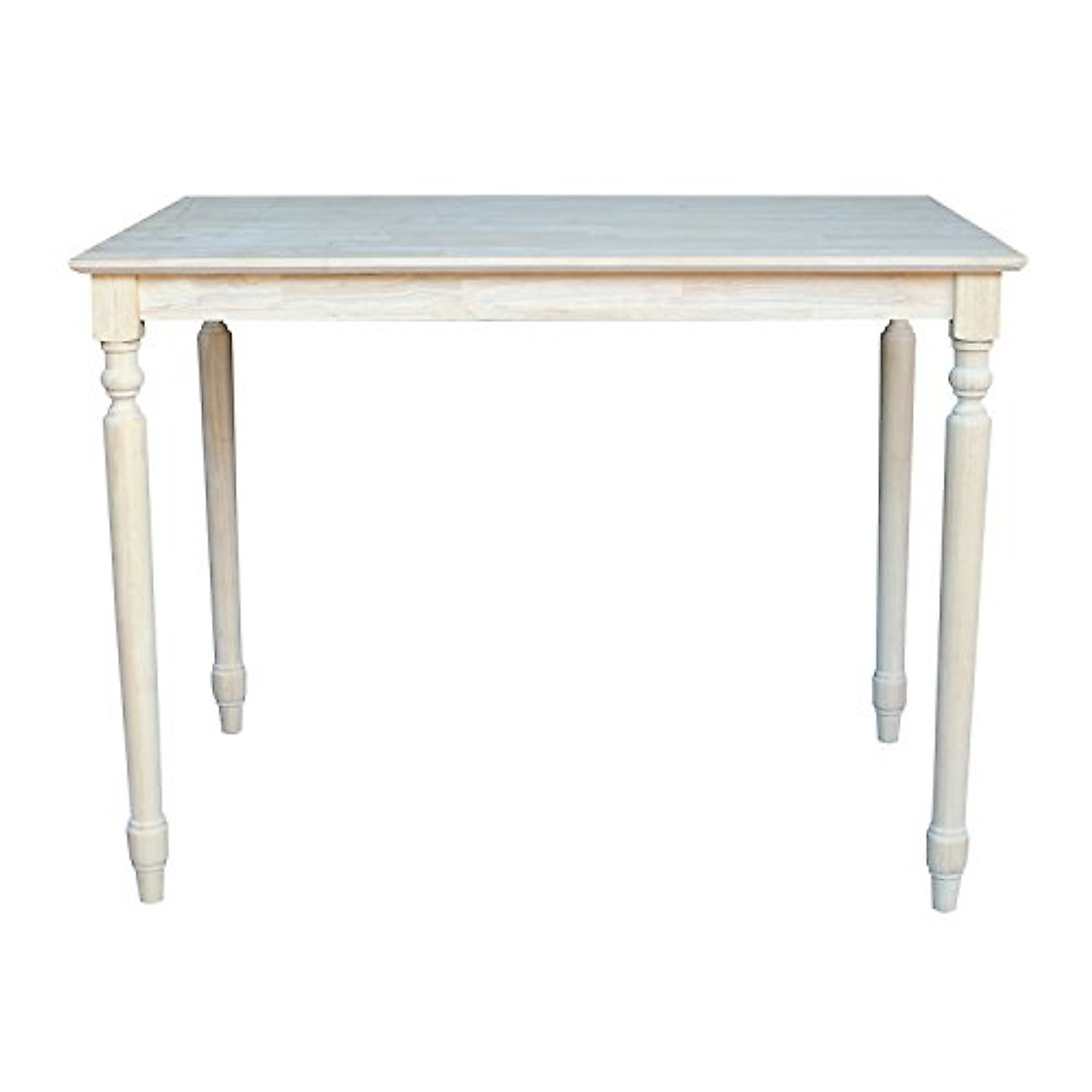 International Concepts Table Top Solid with Wood Counter Height Turned Legs, 30 by 48-Inch, Unfinished
