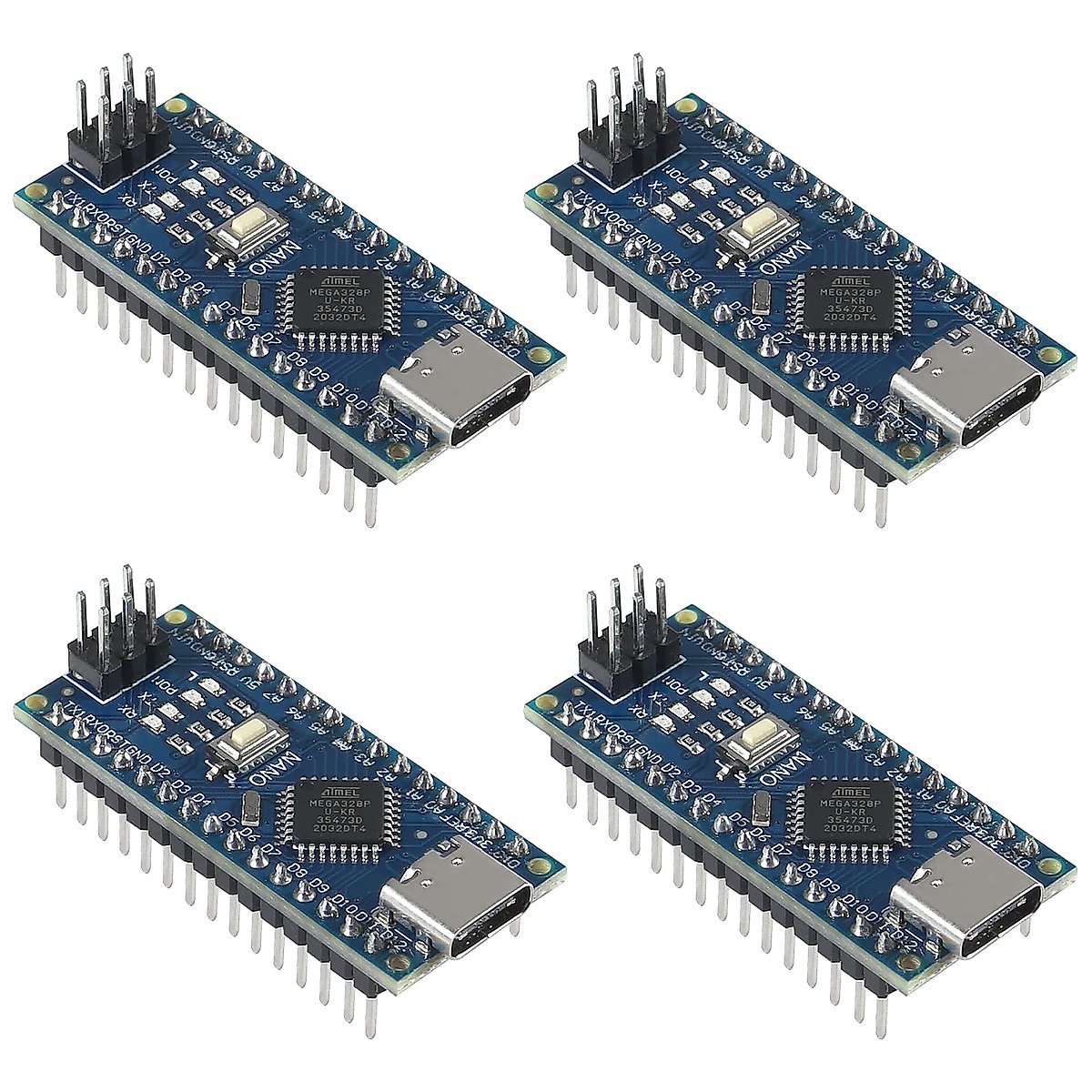 AITIAO 4Pcs for Nano V3.0, Nano Board ATmega328P 5V 16M Micro-Controller Board CH340C Chip 5V 16MHz Type-C Connection Compatible with Nano V3.0(Without USB Cable)