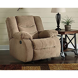 Signature Design by Ashley Tulen Modern Manual Pull Tab Rocker Recliner, Light Brown