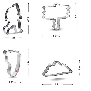 Bigfoot Cookie Cutter Set, Bigfoot, Wooden Sign, Mountains, Foot, Foose, USA 4 Piece