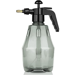 T4U Fine Mist Spray Bottle Plastic Grey 1.5L, Hand Held Pressure Plant Mister with Top Pump, Empty Water Sprayer Watering Can with Adjustable Nozzle for Indoor and Outdoor Gardening and Home Cleaning