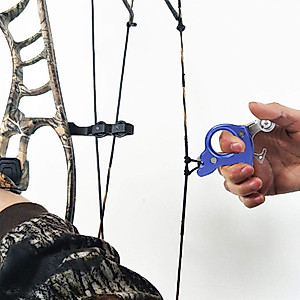 Zerone Archery Release Aids, 3 Finger Grip Thumb Caliper,Aluminum Alloy Bow Hinge Release for Compound Bow(Blue)