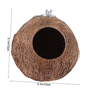 BUGUUYO Coconut Shell Nest for Birds Bird Toys Coconut House Nest for Parrots Bird Nest for Small Pets Bird House