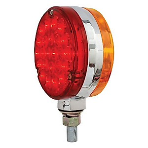 GG Grand General 78360 Amber/Red 4" Round Double Faced Pearl 24-LED Pedestal Light with Chrome Die Cast Housing