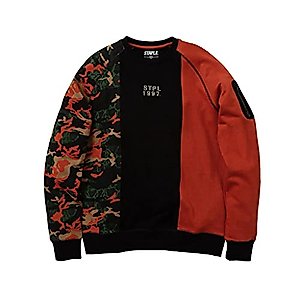 Staple Pigeon Camo Pieced Crewneck Sweatshirt Black (Medium, m)