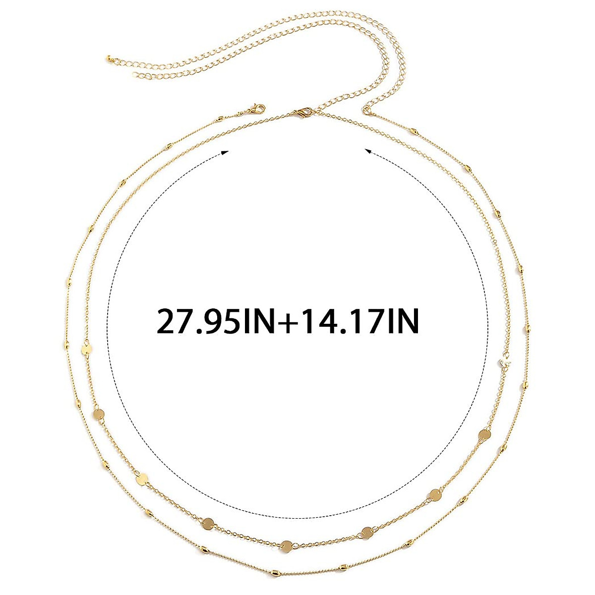 Cosydays Boho Sequins Belly Chain Gold Beads Waist Chains Layered Beach Bikini Waist Jewelry Accessories for Women and Girls