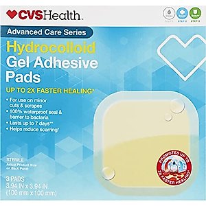 CVS Health Hydrocolloid Gel Adhesive Pads, 3 Pads, 3.94 in x 3.94 in