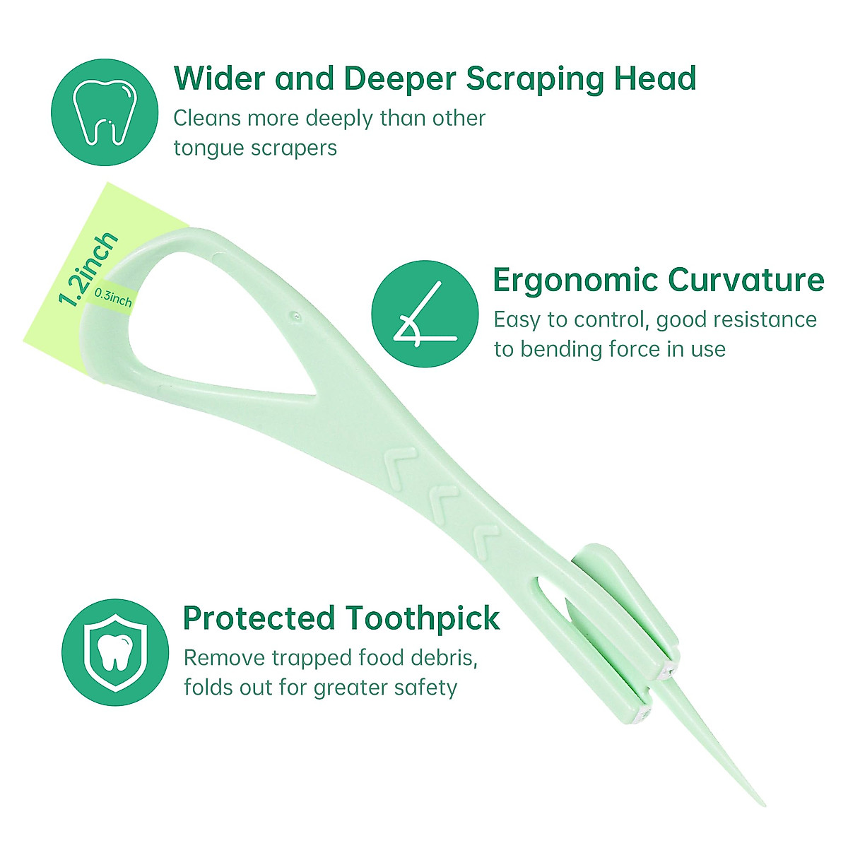 72 Counts Tongue Scrapers, BPA Free Tongue Cleaner Scrapers for Adults & Kids, Plastic Tongue Scrubber with Zipper Bag Great for Oral Hygiene,Easily Fresh Breath On The Go