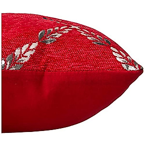 Violet Linen Pacifica Diamonds Pattern Polyester Chenille Decorative Throw Pillows, 18" X 18", Burgundy