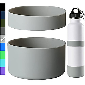 Miracredo 2 PCS Silicone Water Bottle Boot, Protective Silicone Sleeve, Anti-Slip Bottom Cover with Silicone Ring, BPA Free, Compatible with Simple Modern, Iron Flask, Thermoflask, Hydro Flask