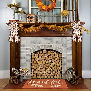 Estivaux 2 Rolls Alpine Cattle Ribbons for Crafting, Spring Wired Edge Ribbon Natural Buffalo Plaid Ribbon Bow Autumn Calf Farmhouse Ribbon for Gift Wrapping Birthday Wedding Decorations Supplies