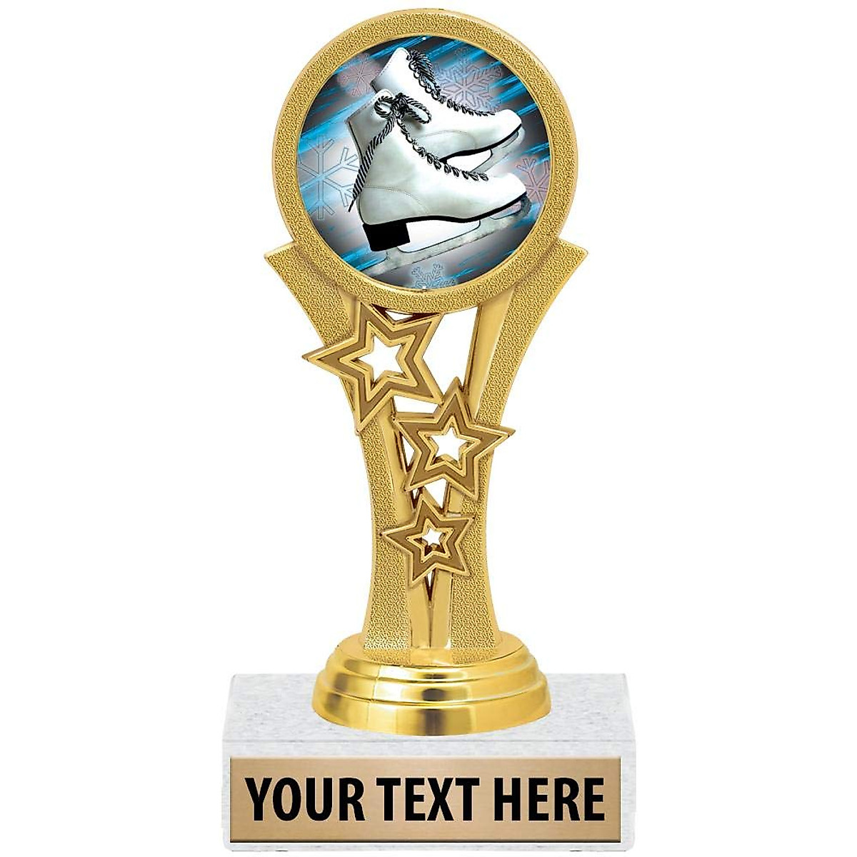 Crown Awards Ice Skating Trophies, 5 1/2" Starbeam Ice Skates Trophy, Engraving Included