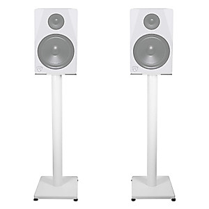 ROCKVILLE Pair RS29W 29" Steel Bookshelf Speaker/Studio Monitor Stands-White V2