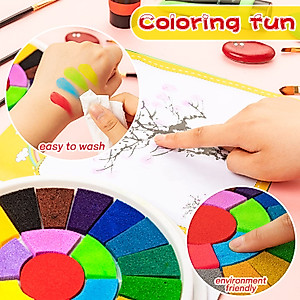 Funny Finger Painting Kit for Kids, 25 Colors Washable & Non-Toxic Finger Drawing Toys and Picture Album Educational Tool Kit for DIY Craft