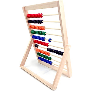 MAGIKON Wooden Counting Number Frame, 10 Rows Abacus for Kids Learning Math (11-1/2-Inch)