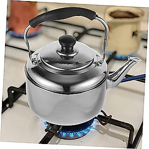 PAMINGONO Stainless Steel Kettle Tea Kettle Stainless Electric Tea Serving Pot Water Boiling Pot Stove Safe Insulated Teapot Espresso Machines for Home Coffee Espresso Maker Teakettle Silver
