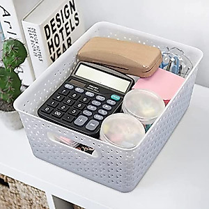 Anbers Plastic Storage Baskets for Organizing, Classroom Baskets, Set of 4