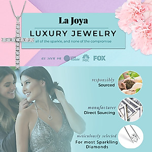 Diamond Cross Necklace For Women | 1/5 CTTW Real White Gold Plated 925 Sterling Silver Lab Created Diamond Necklace Pendant | Ideal Gift for Ladies