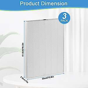 Attemart 1160130 Replacement Filter H for Winix 5500-2, 5300-2, C535, 5300, 6300, 6300-2, AM80, AM90, C909, 9800 Air Purifier, 3 Pack H13 True HEPA Air Filters for Winix