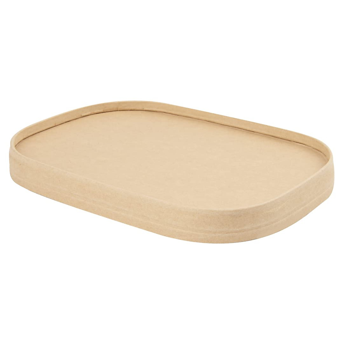 Restaurantware LIDS ONLY: Bio Tek Lids For To Go Containers 100 Oval Food Container Lids - Containers Sold Separately Flat Design Kraft Paper Lids For Disposable Serving Bowls Tight Seal