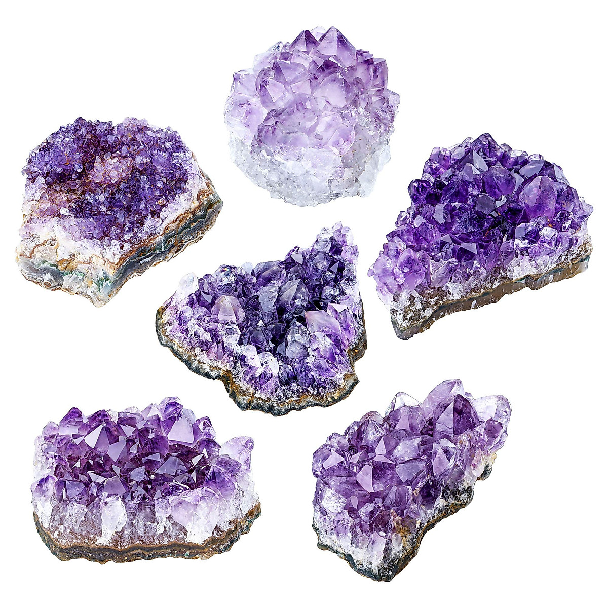 Jovivi Amethyst Clusters, Natural Raw Amethyst Geode Healng Crystals Stone Rock Crystal Cluster Druzy Gemstone Specimen for Witchcraft, 0.18 lb-0.33 lb