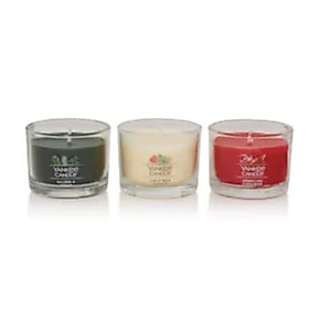 Yankee Candle Mini Sample Size Classic Tumbler Glass Jars — Set of 3 Assorted Scents — 2 Inches - 1.3 oz Each