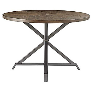 Homelegance Fideo 45" Round Industrial Style Dining Table, Pine,Brown