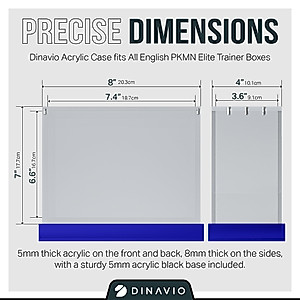 Dinavio Crafthouse Elite Trainer Box Acrylic Case - ETB Protector Case - Elite Trainer Box Protector - 8mm + 5mm Acrylic 5x3mm Magnets - Compatible with PKMN ETB Boxes (Black Base)