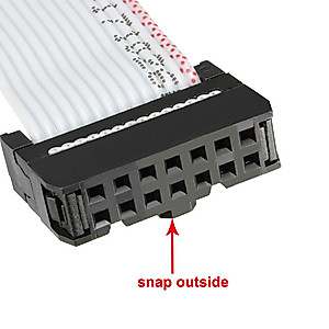 uxcell IDC Gray Wire Flat Ribbon Cable 14 Pins 128cm Length 2.54mm Pitch 2pcs Type-C