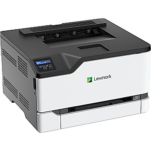 Lexmark CS331dw Laser Printer - Color - 26 ppm Mono / 26 ppm Color - 600 dpi Print - Automatic Duplex Print - Wireless LAN, White/Gray, Medium (40N9020)