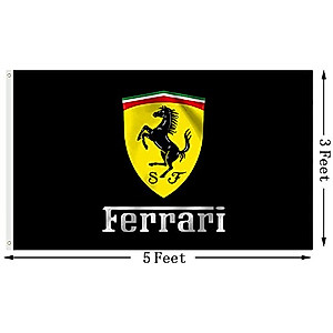 LuceSì Ferrari Racing Flag,3x5ft Car Banner with 2 Brass Grommets for College Dorm Decor, Outdoor, Gift, Indoor, Garage, Home,House