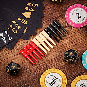 48 Pieces Wooden Cribbage Pegs Wood Cribbage Board Pegs Fit 1/ 8 Holes with Storage Pouch for Cribbage Traditional Board Game, 3 Colors