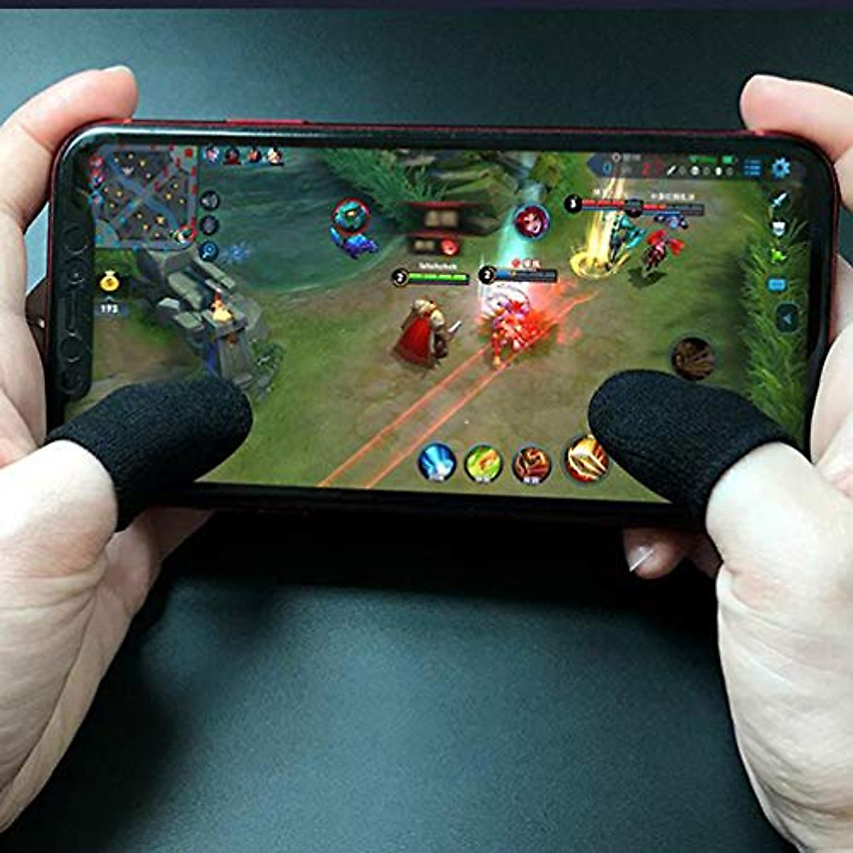 Garneck Black Finger Sleeve Mobile Game Controller Finger Sleeve Touch Screen Finger Cot Anti Sweat Thumb Fingers Protector for Mobile Phone Games 10pcs