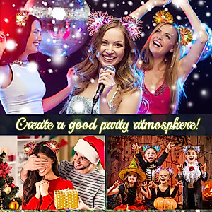 60 Pack Light up Cat Ears Headband Bulk Multicolor Cute Glow Headband Party Rave Hair Accessories for Women Girls Kids Festival Birthday Party Accessories