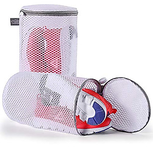 Kimmama Shoes Wash Bags,Sneaker Mesh Washing Bag,Shoe Cleaning Laundry Bag,125 Honeycomb Fabric,Gray Zipper,Large Size,7 x 15 inch,Pack of 2 for Gym Shoes,Sneaker,Yeezt Boost,Slipper