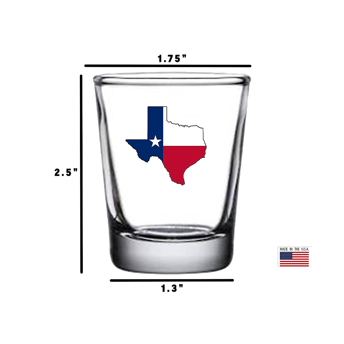Rogue River Tactical Texas State Flag Outline Shot Glass Gift For Texan TX