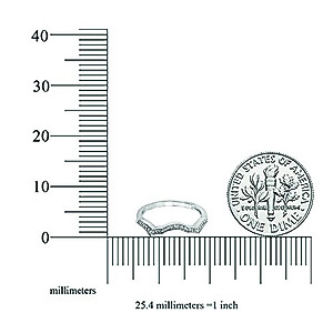 Dazzlingrock Collection 0.10 Carat (ctw) Sterling Silver Round Diamond Ladies Wedding Band Guard Ring 1/10 CT, Size 4