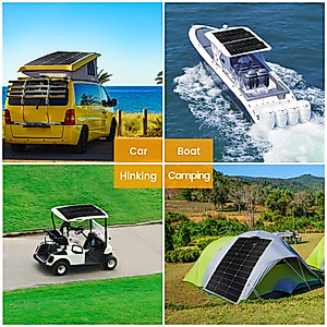 HIMINO 120 Watt Flexible Solar Panel Kit, 18 Volt Monocrystalline Semi-Flexible Bendable Mono Off-Grid Charger for Car, RV, Boat, Cell Phone & More