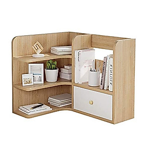 Partition Bookshelf Magazine Rack Corner Drawer Divide Stratification Storage Rack Desktop Office Desk Home Dormitory MUMUJIN (Color : A, Size : 60X50X50CM)