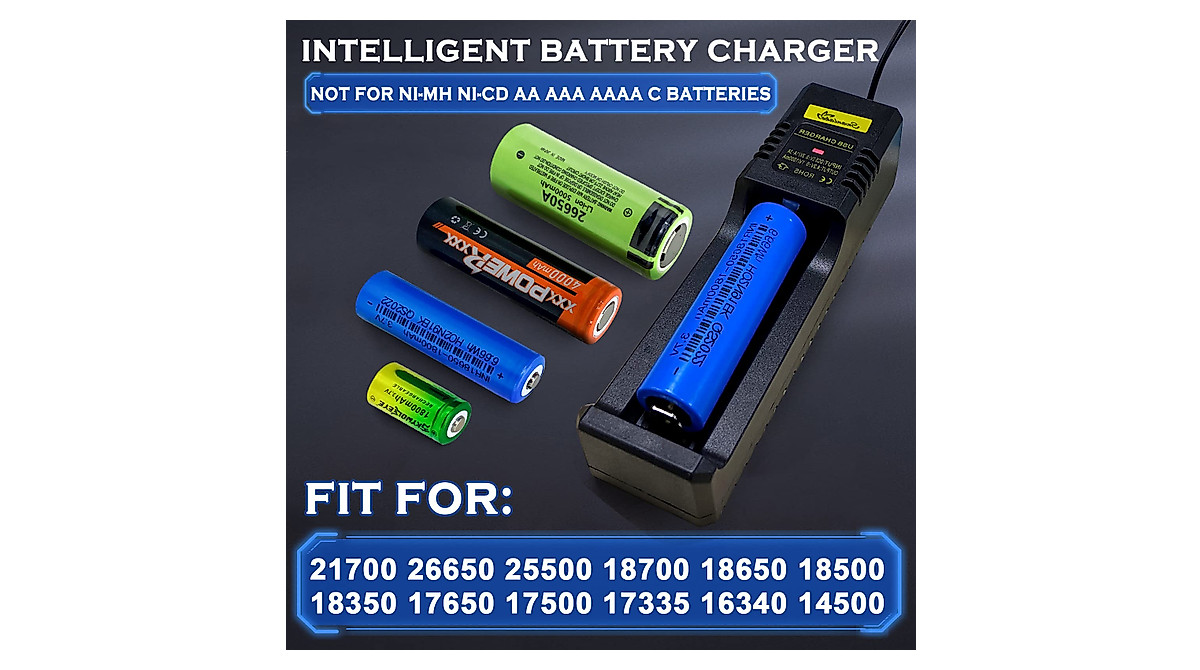 18650 Battery Charger - Universal Smart Lithium Battery Charging